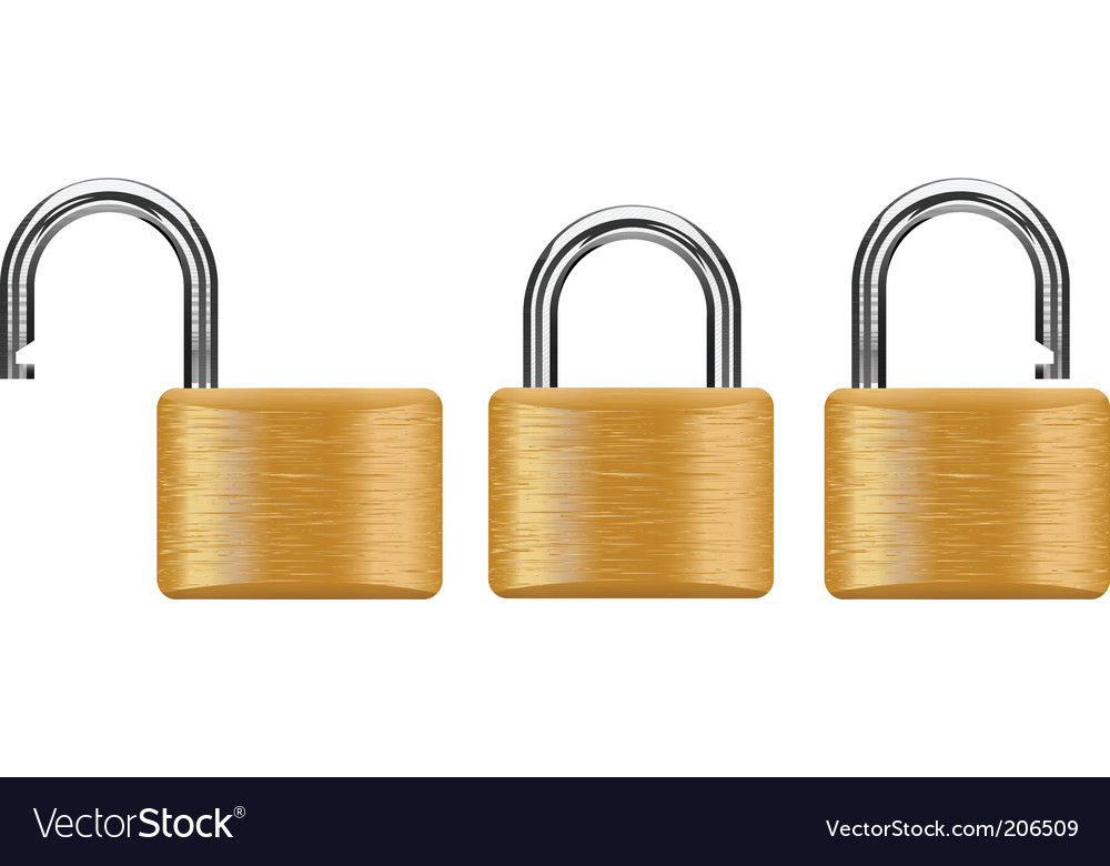 Padlock set Royalty Free Vector Image - VectorStock