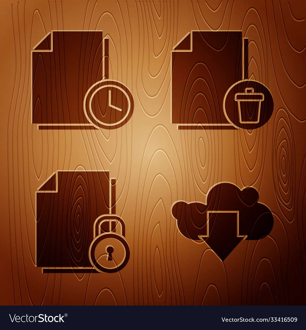 Set cloud download document with clock document Vector Image Set cloud download document with clock document Vector Image