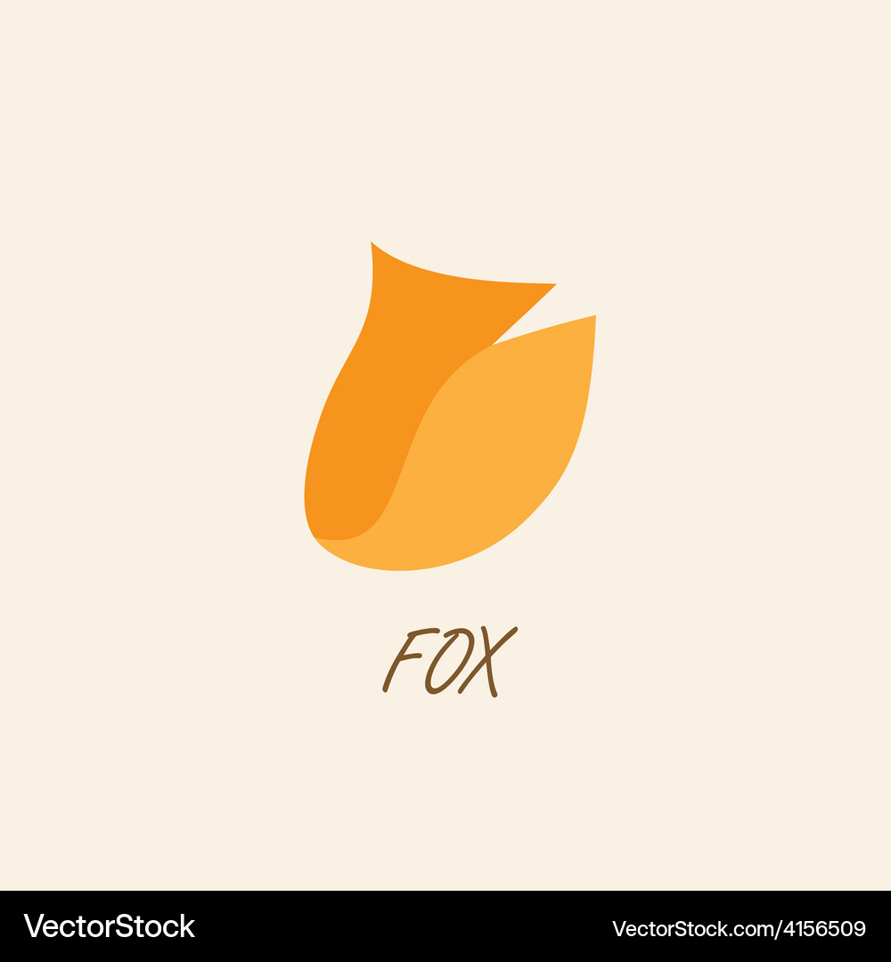 Stylized silhouette of fox on a light background Vector Image