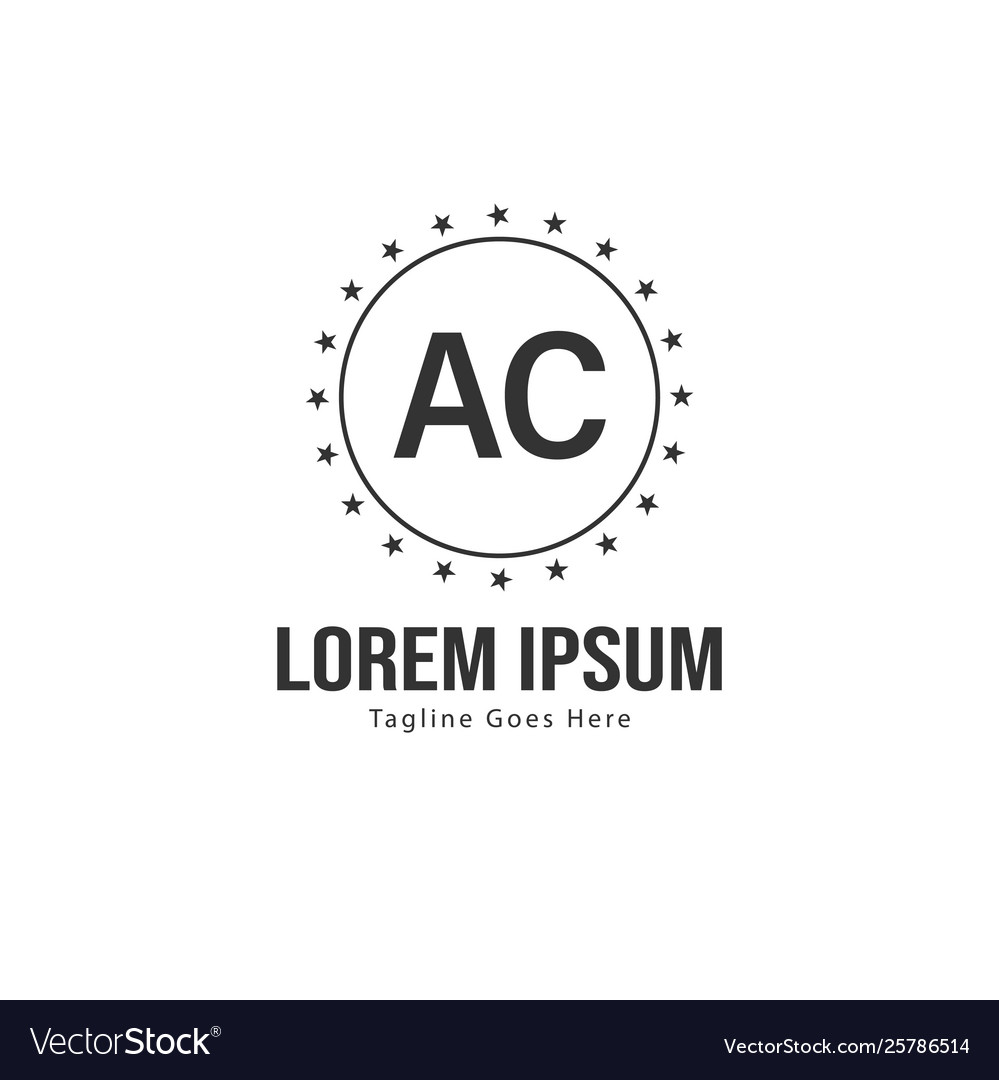 Ac letter logo design creative modern letters Vector Image