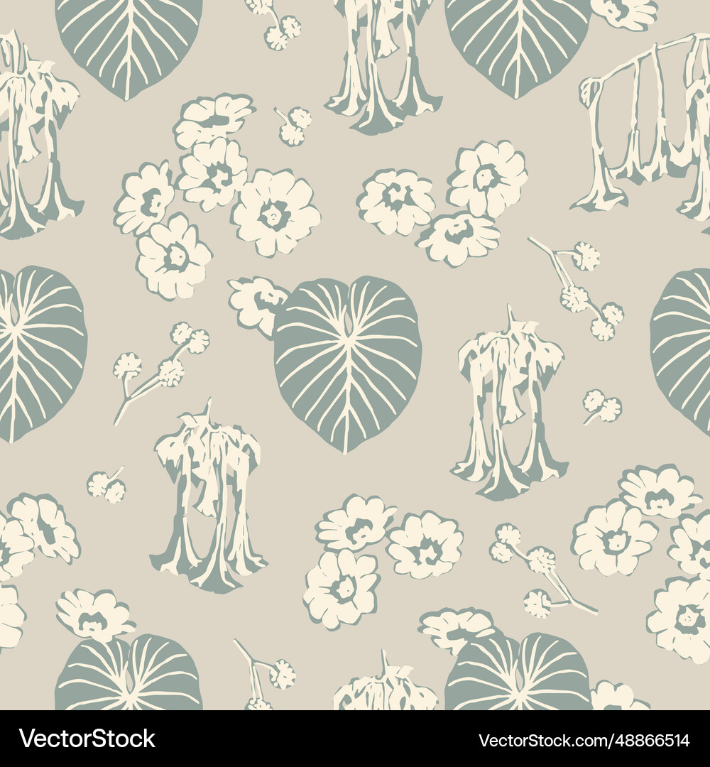 Leaf and nature themed pattern Royalty Free Vector Image