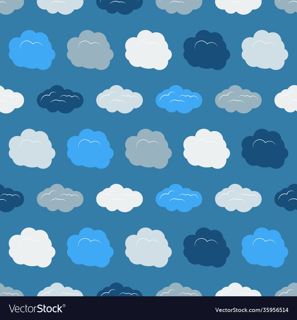 Seamless pattern with clouds on blue sky Vector Image