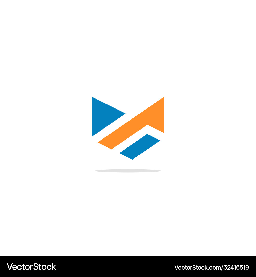 Abstract shape v initial logo Royalty Free Vector Image