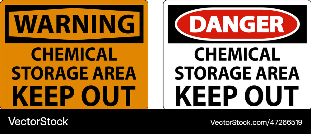 Label chemical storage area keep out sign Vector Image