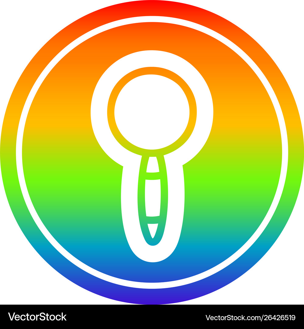 Magnifying glass circular in rainbow spectrum Vector Image
