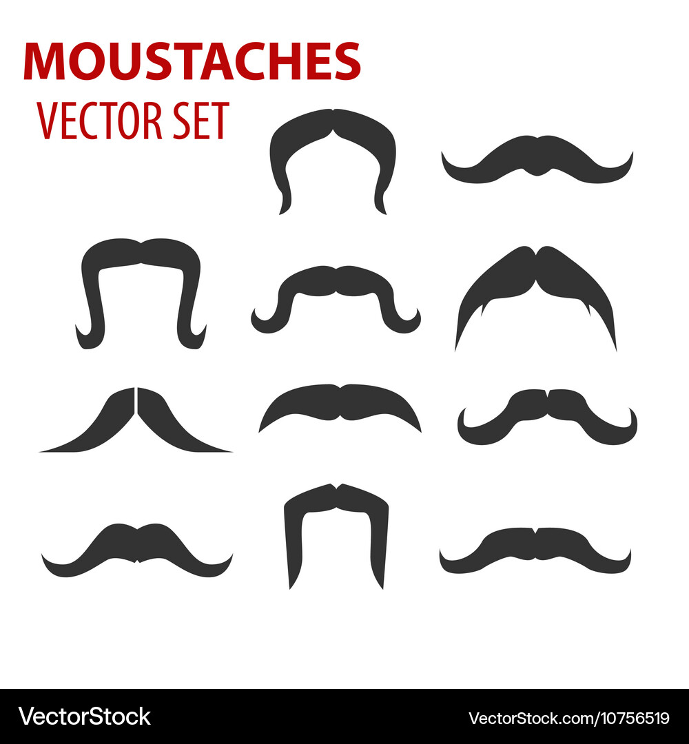 Mustaches set creative Royalty Free Vector Image