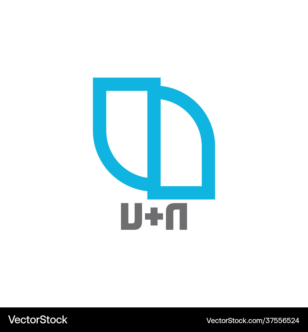 Abstract letter nu un simple geometric line logo Vector Image