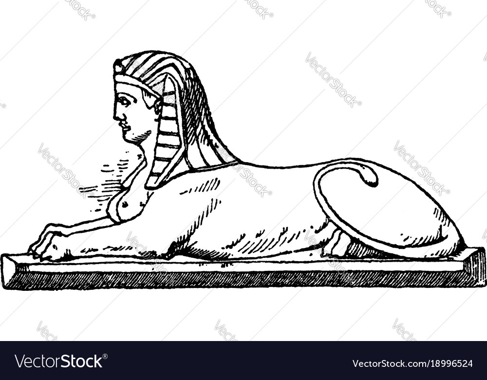 Modern crouching sphinx is a modern design the Vector Image
