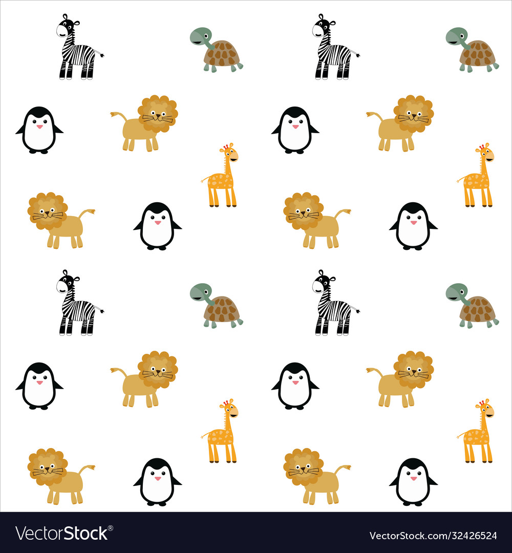 Seamless pattern with wild animals a pattern Vector Image