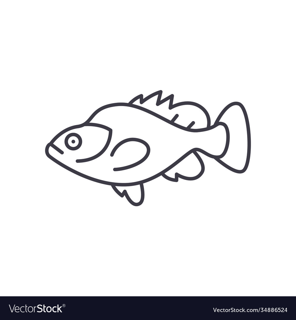 Snapper icon linear isolated thin Royalty Free Vector Image