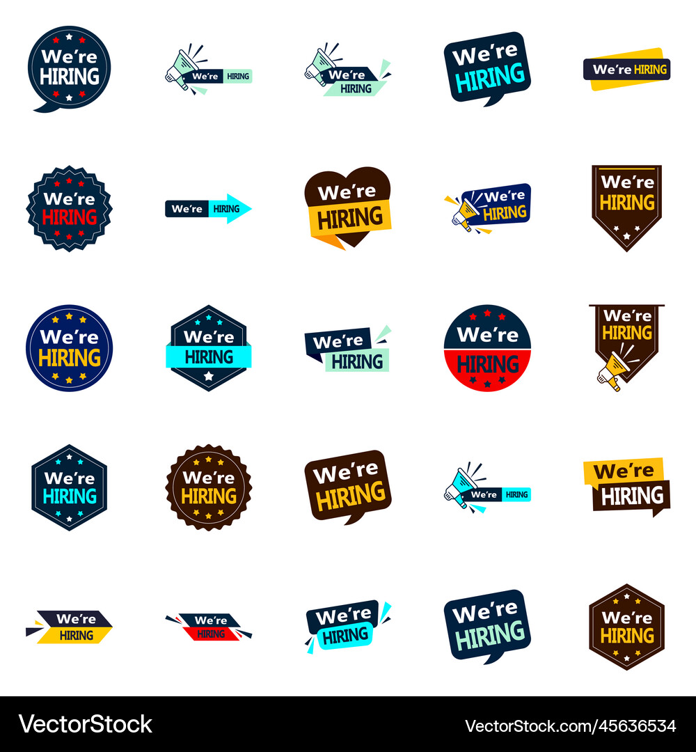 25 were hiring elements for attracting top talent Vector Image