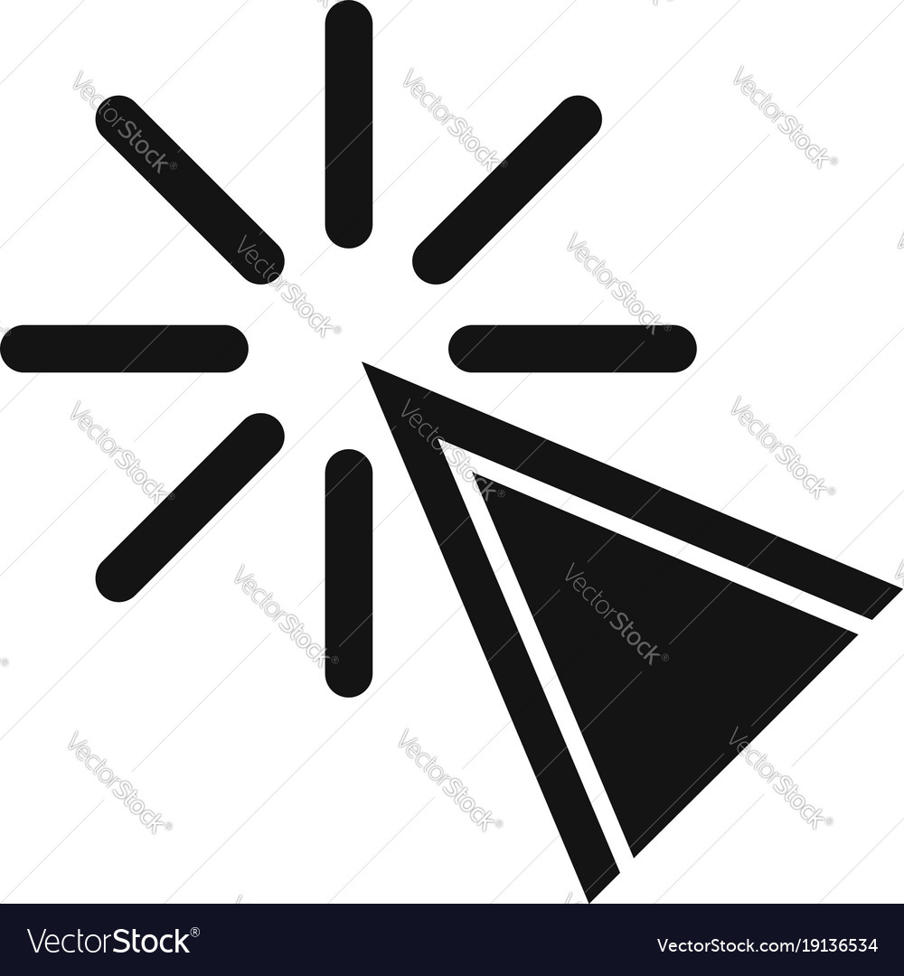Cursor click icon simple black style Royalty Free Vector