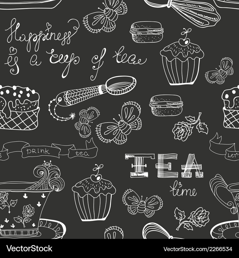 Elegant Tea Time Pattern Royalty Free Vector Image