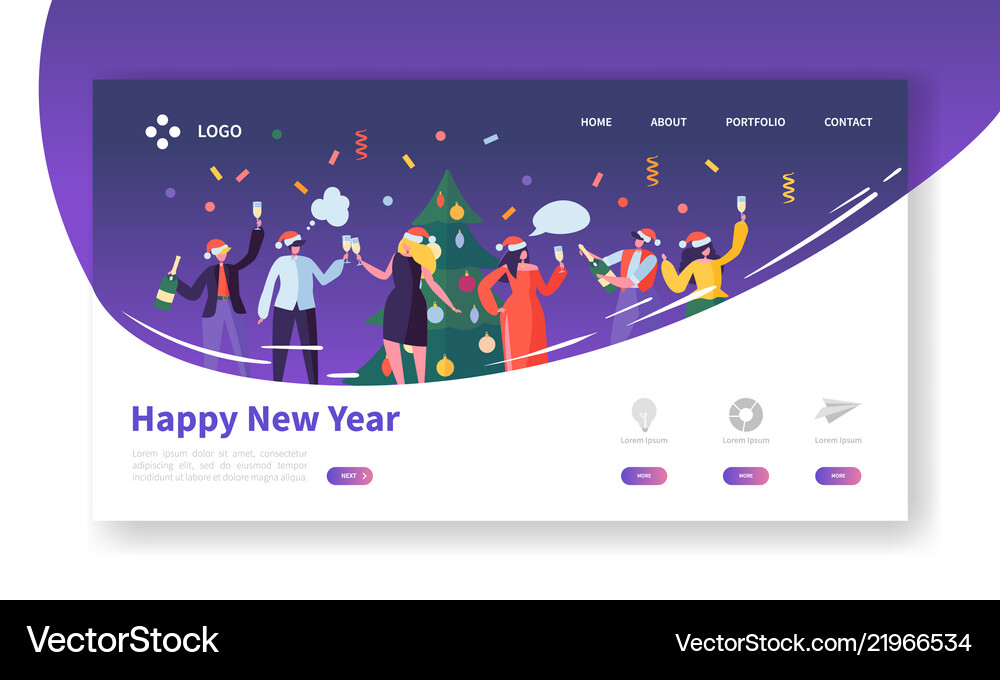 Winter holidays landing page template christmas Vector Image