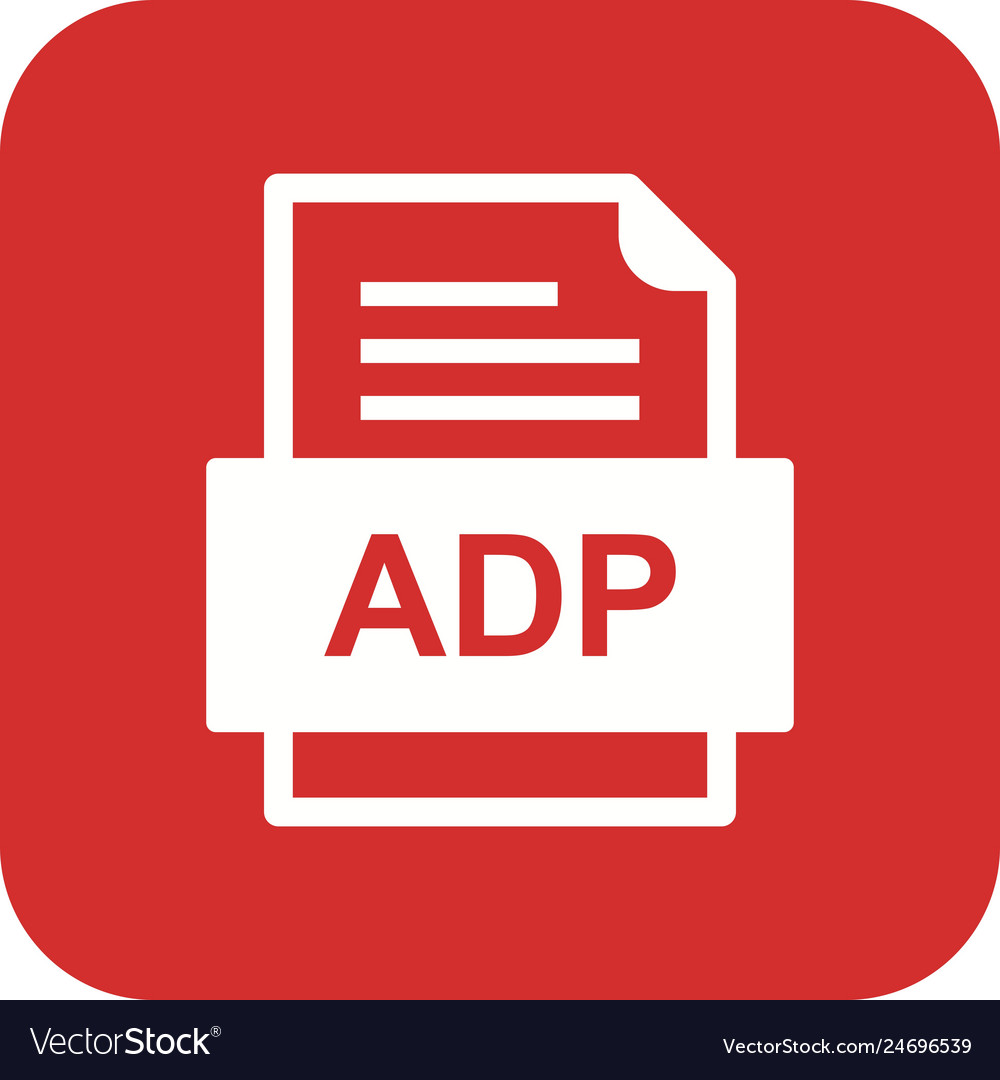 Adp file document icon Royalty Free Vector Image