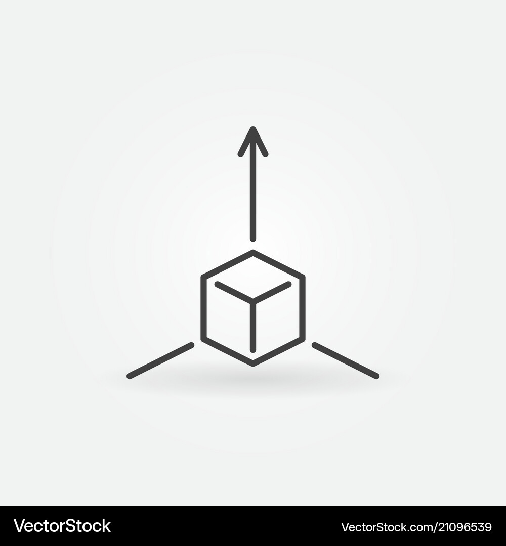 Augmented reality cube icon or symbol in line Vector Image