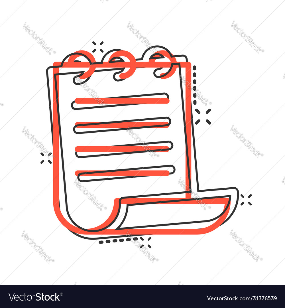 Document note icon in comic style paper sheet Vector Image