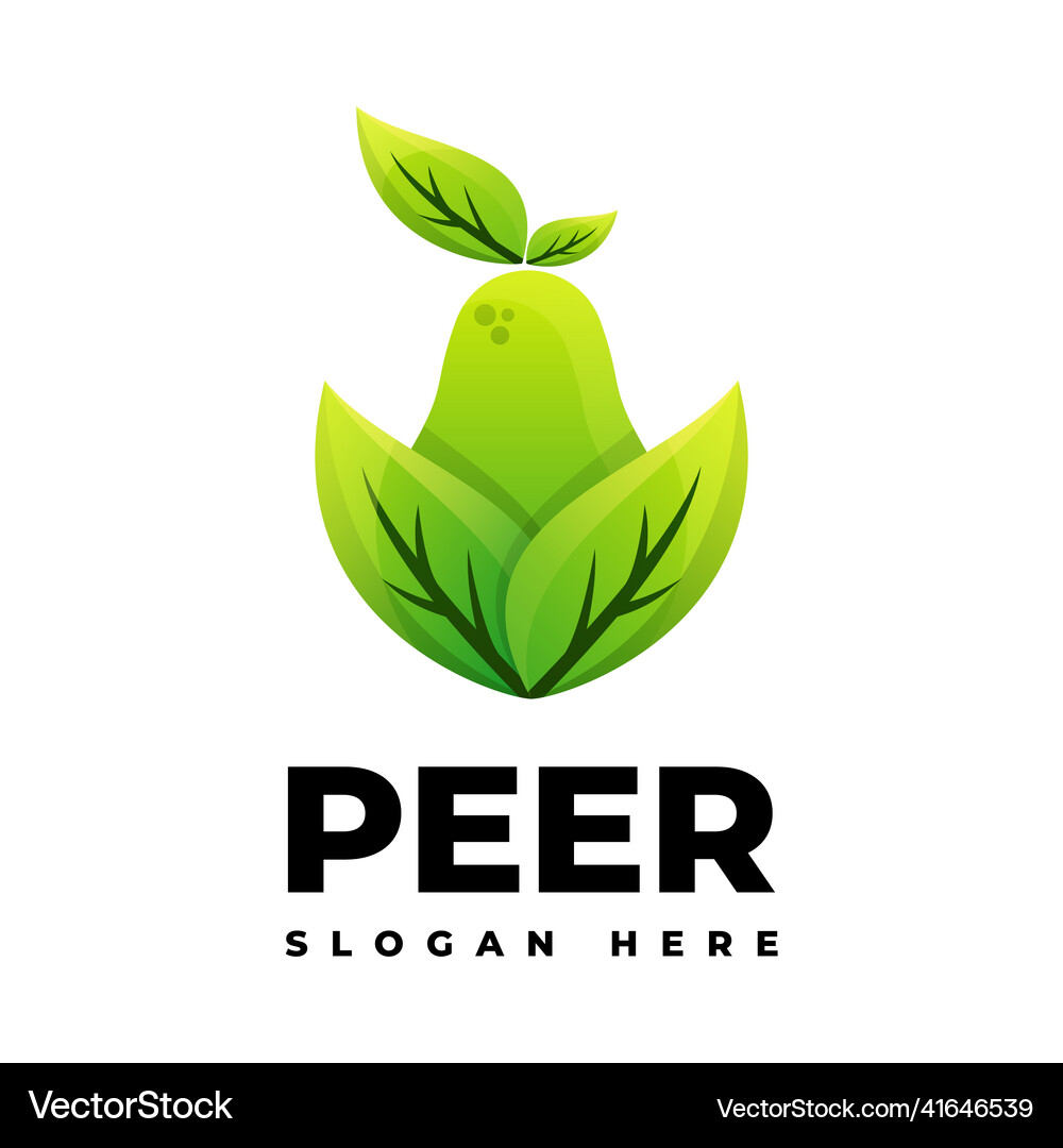Logo pear gradient colorful style Royalty Free Vector Image