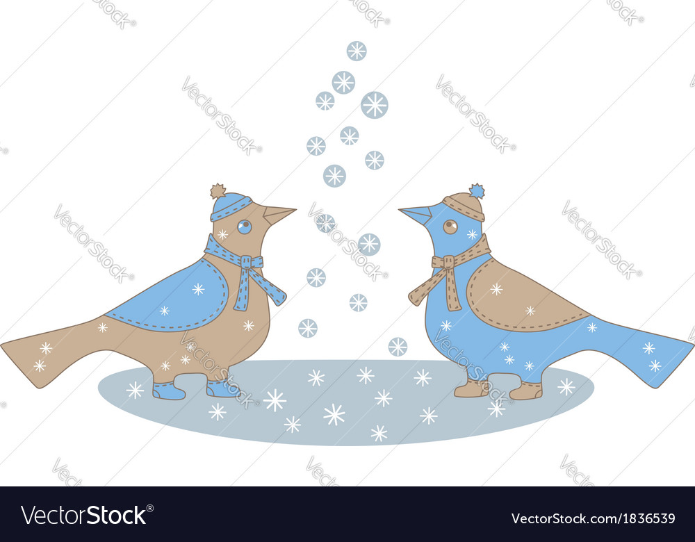 Winter birds Royalty Free Vector Image - VectorStock