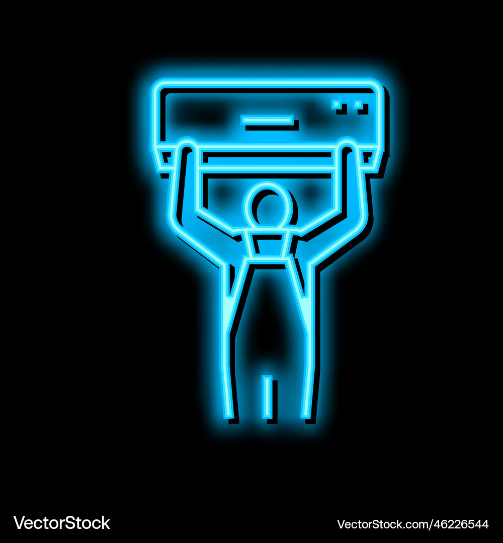 Air conditioning installation neon glow icon Vector Image