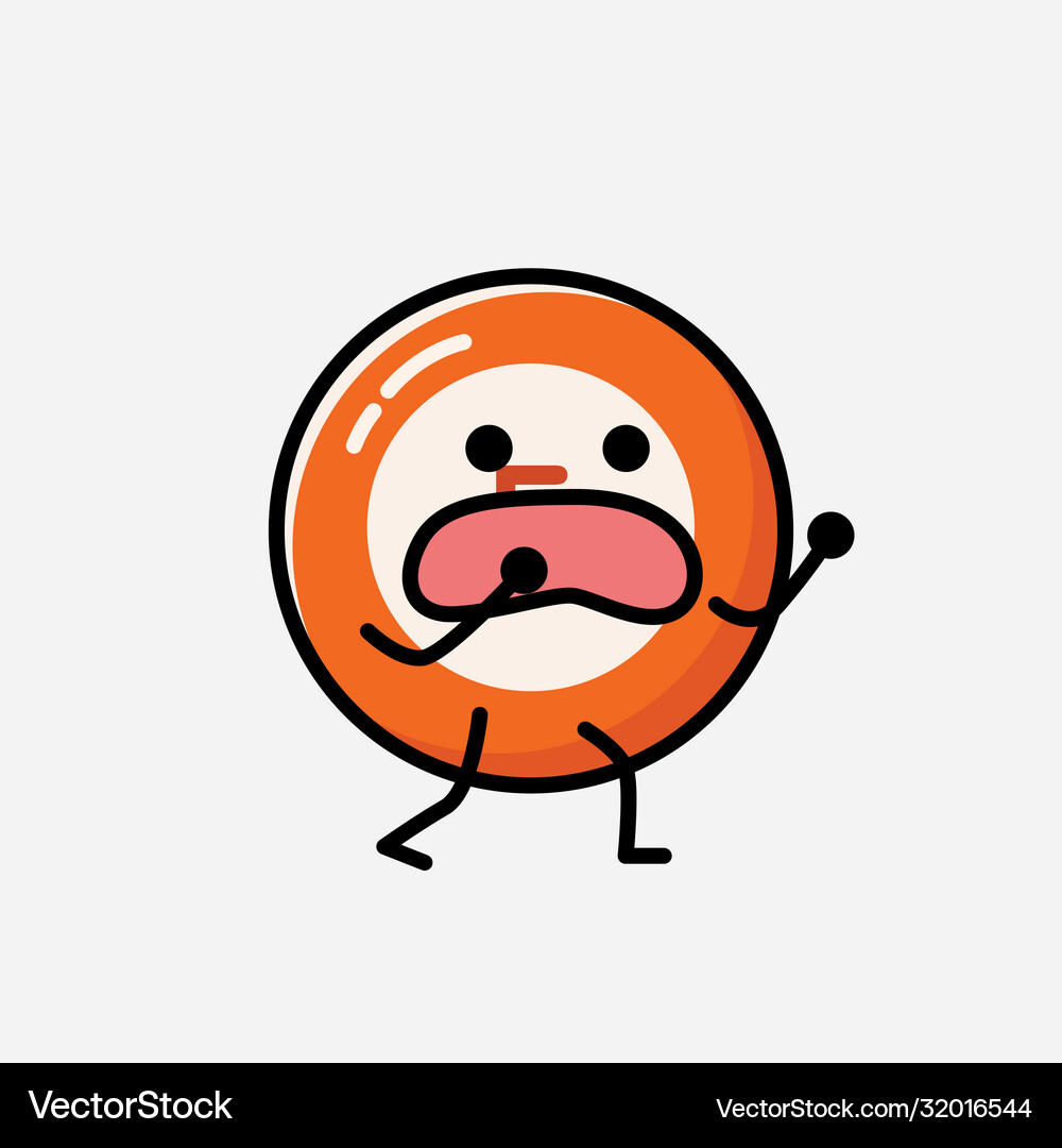 Cute billiard ball mascot character in flat Vector Image