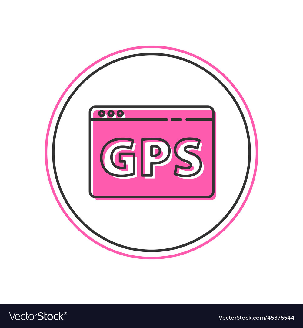 Filled outline gps device with map icon isolated Vector Image