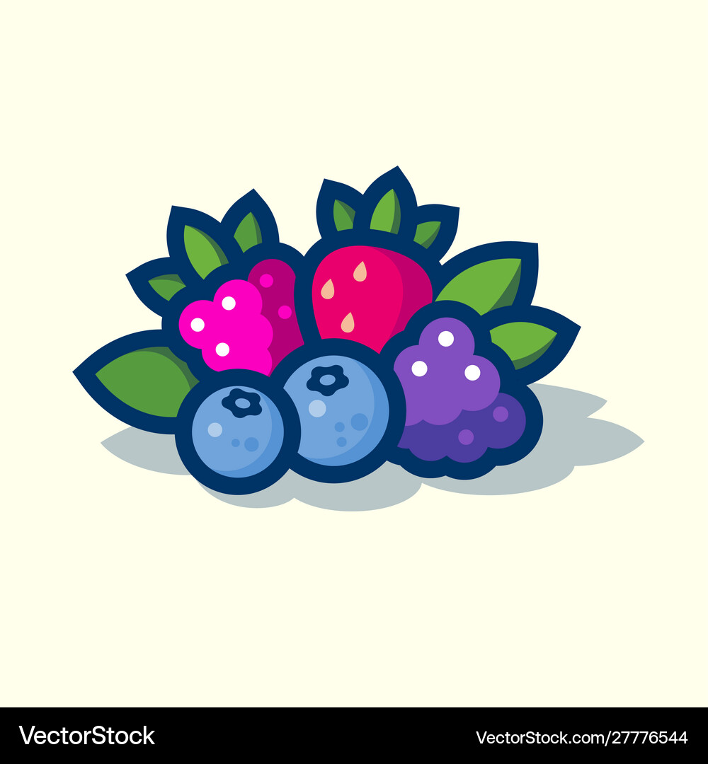 Forest berries ripe leaves Royalty Free Vector Image