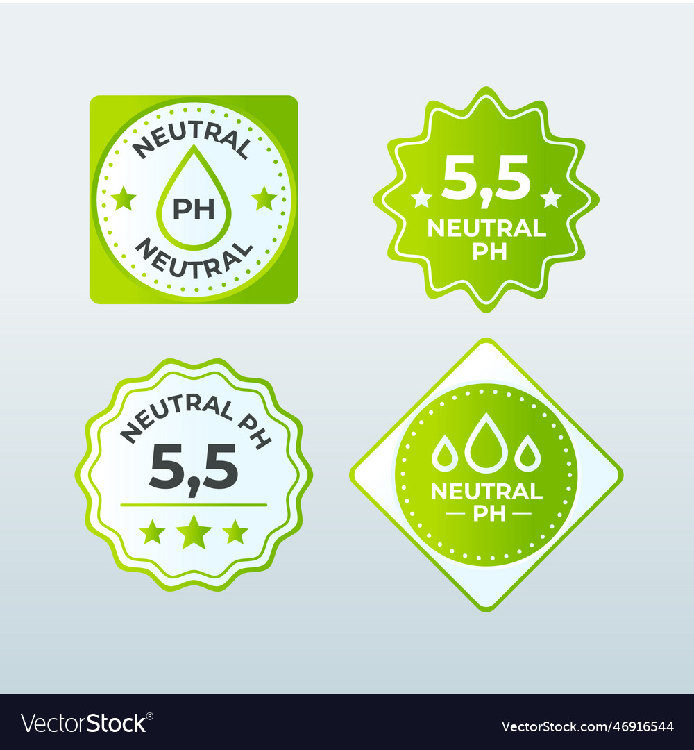 Gradient neutral ph labels Royalty Free Vector Image