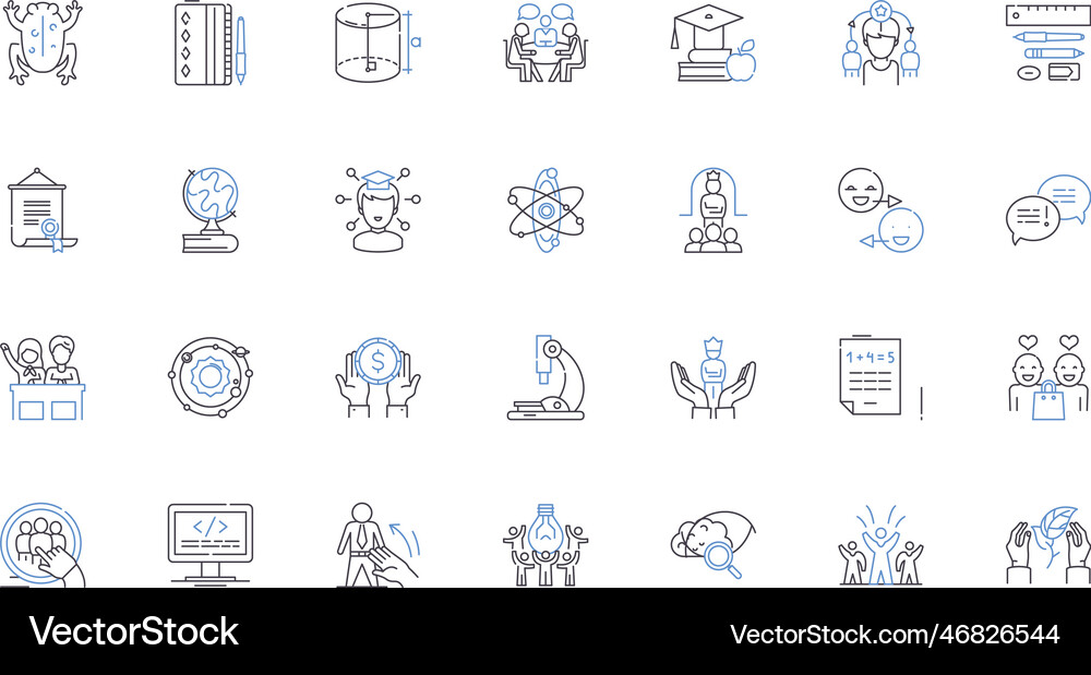 Skilled education line icons collection Royalty Free Vector