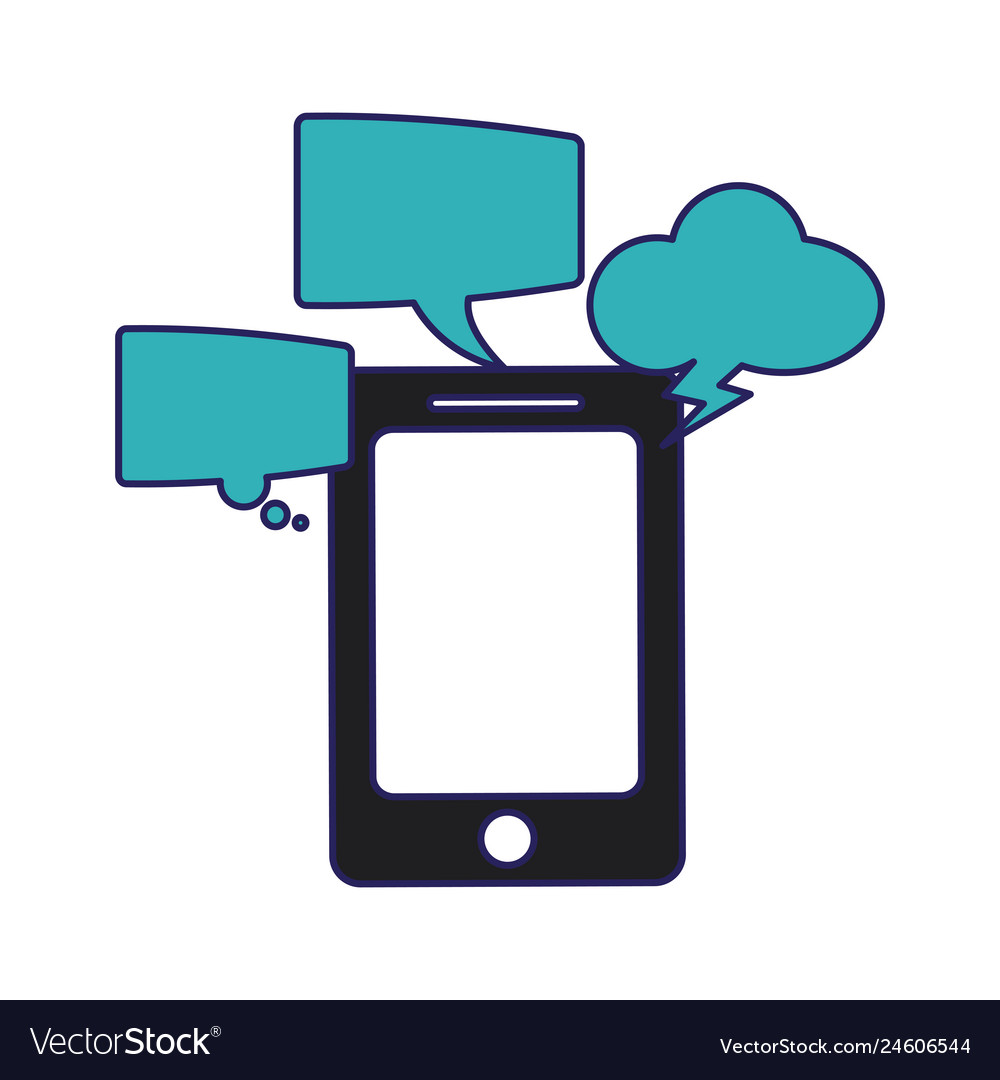 Smartphone with chat bubbles Royalty Free Vector Image