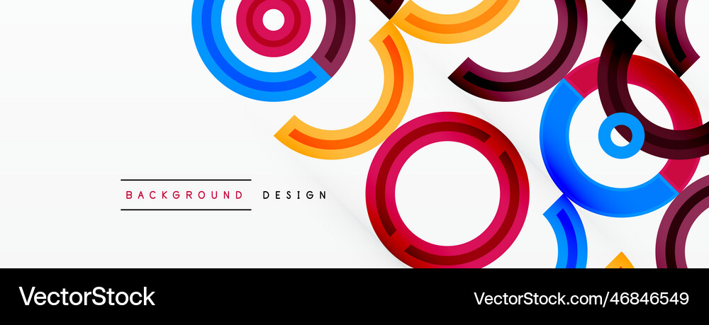 Colorful circle abstract background with vibrant Vector Image