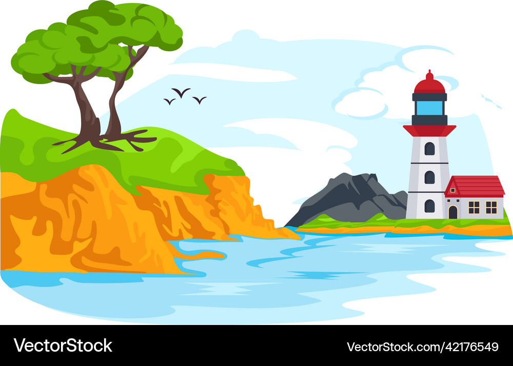 Lighthouse background Royalty Free Vector Image