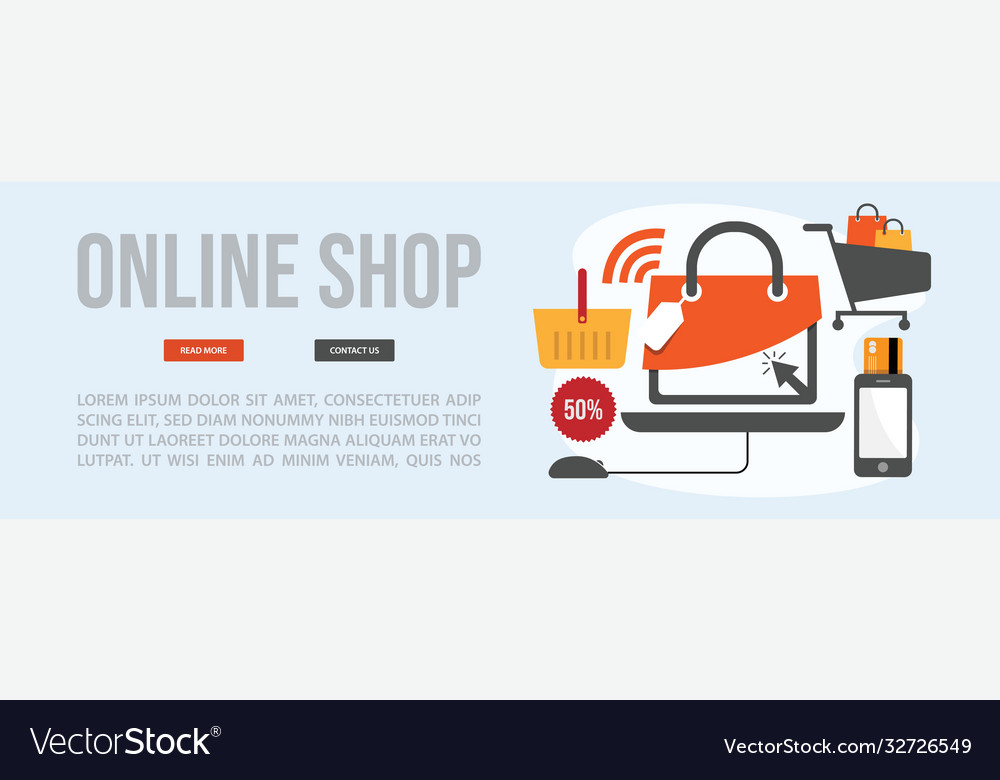 Online shopping web banner template Royalty Free Vector Online shopping web banner template Royalty Free Vector