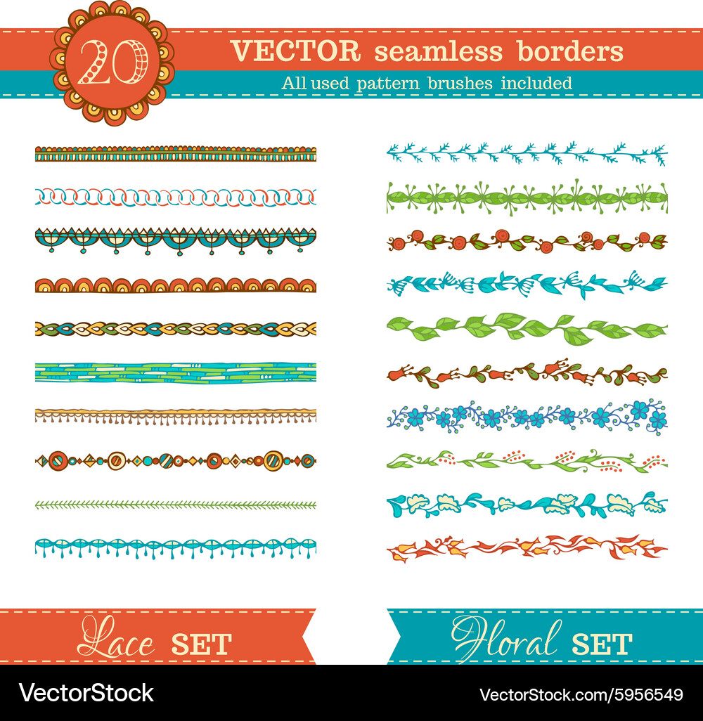 Seamless borders Royalty Free Vector Image - VectorStock