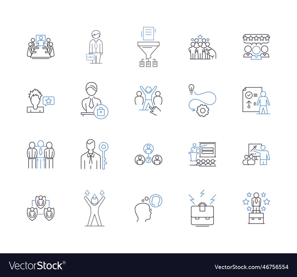 Entrepreneurship outline icons collection startup Vector Image
