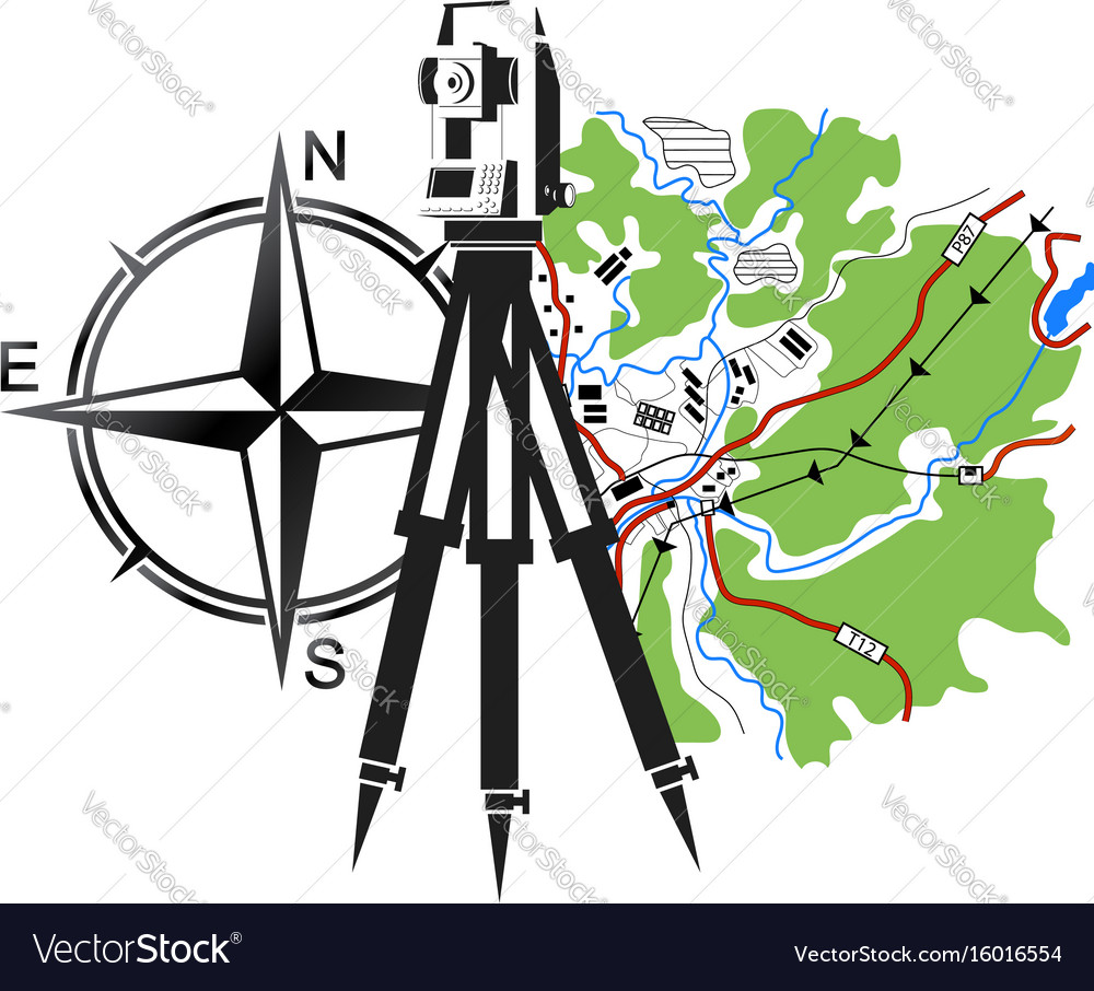 Symbol for geodesy and cartography Royalty Free Vector Image