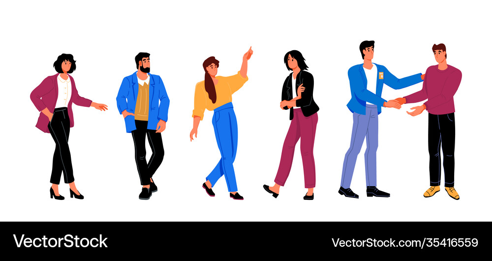 Group business and office people communicating Vector Image