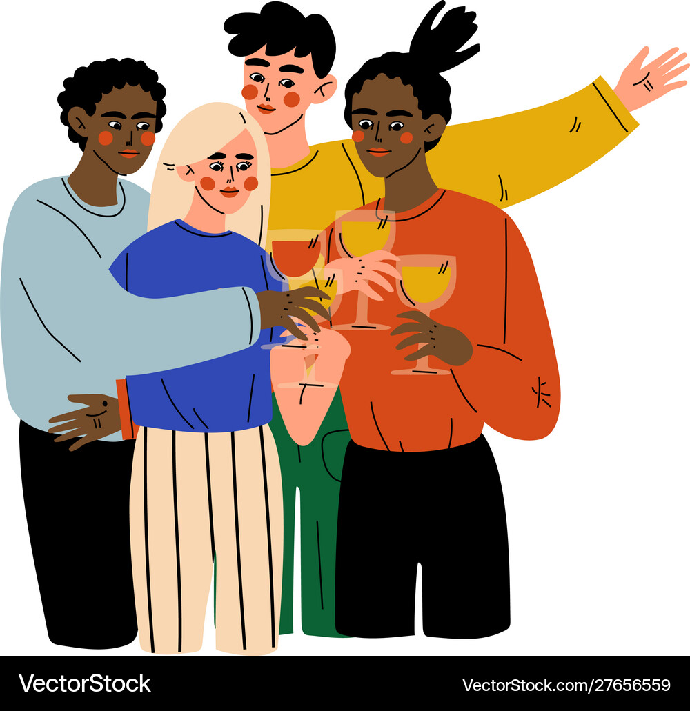 Happy friends celebrating an important event Vector Image