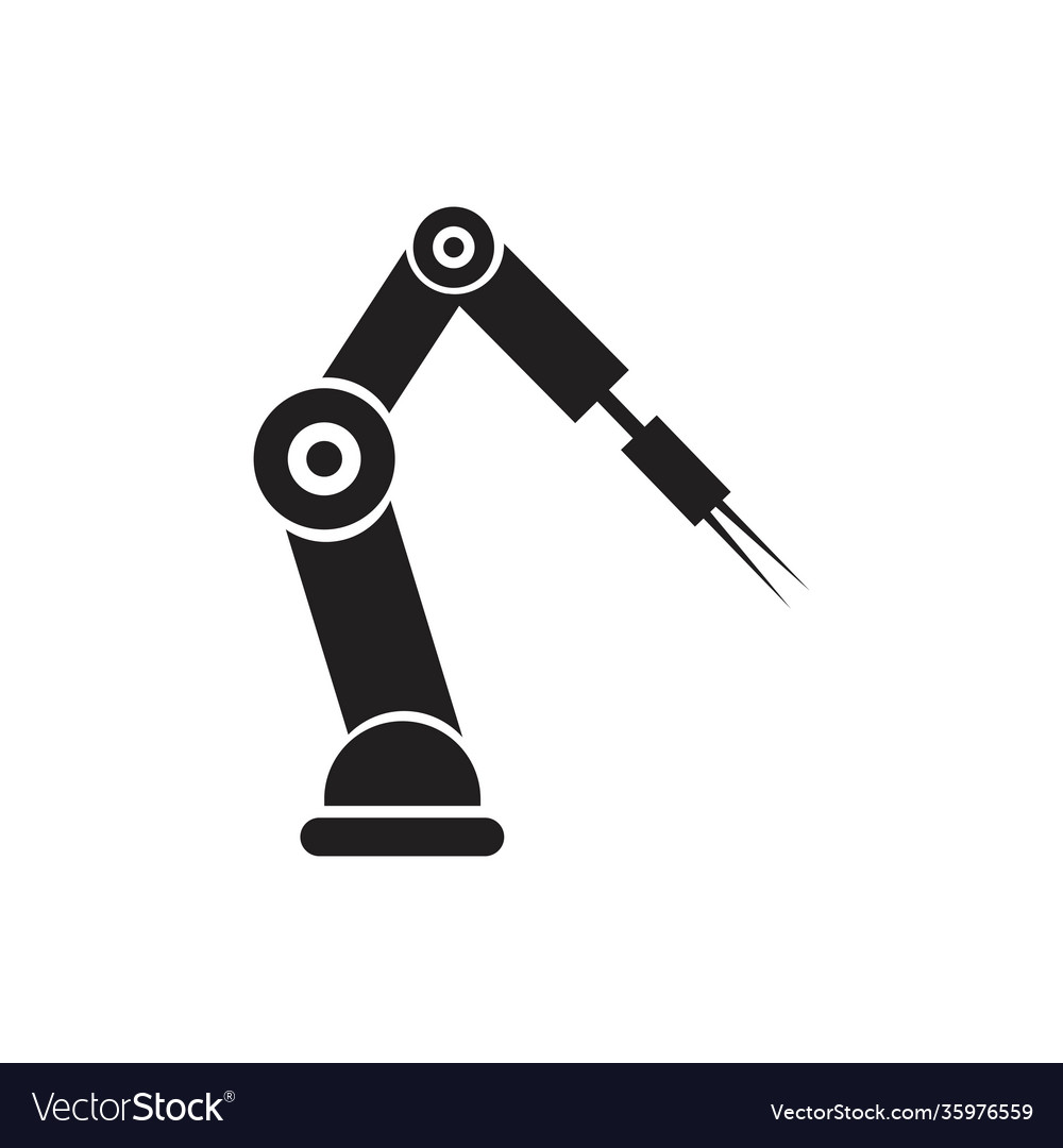 Industrial mechanical robot arm icons Royalty Free Vector