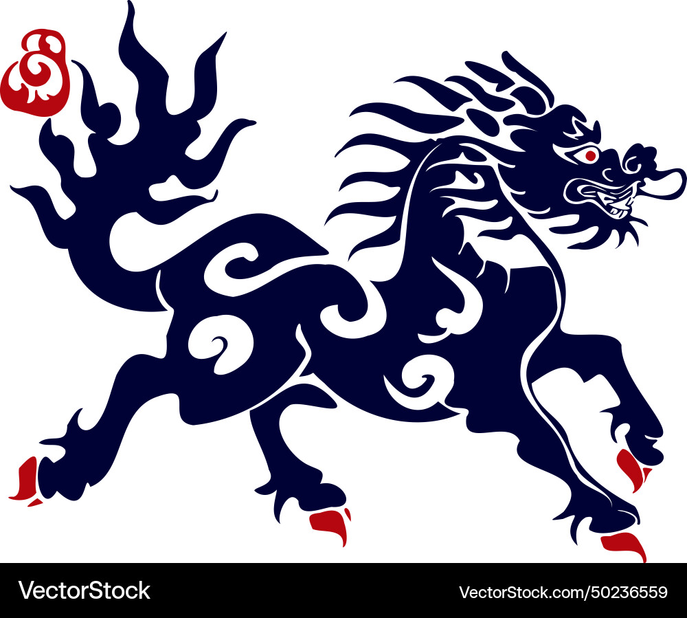 Kirin or qilin dragon Royalty Free Vector Image