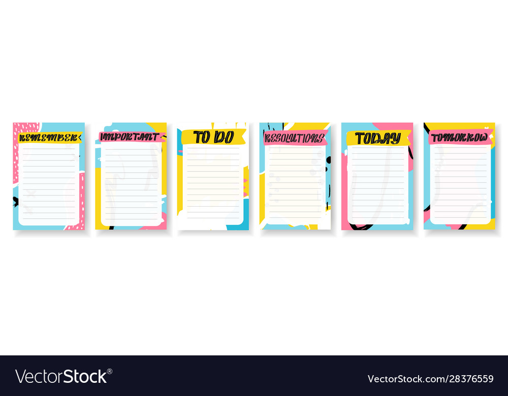 Organizerplanner with retro background and trendy Vector Image