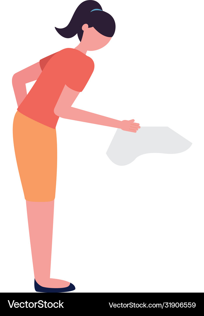 Woman cleaning with rag design Royalty Free Vector Image