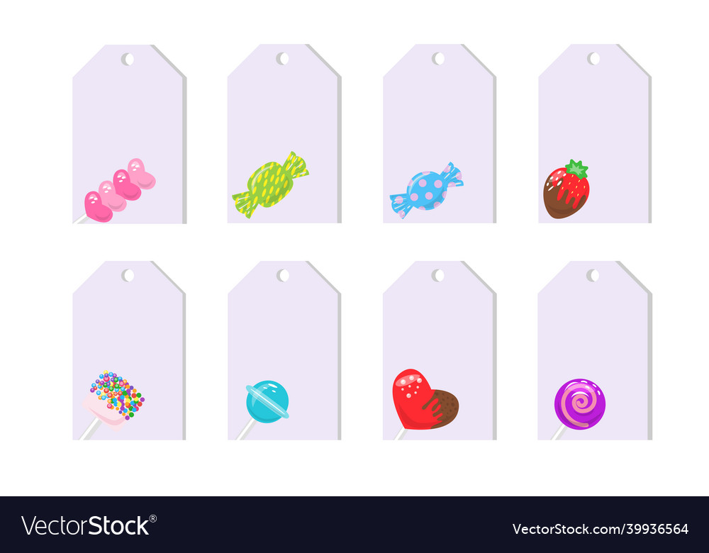 Candy frame template sweets badge bonbon decor Vector Image
