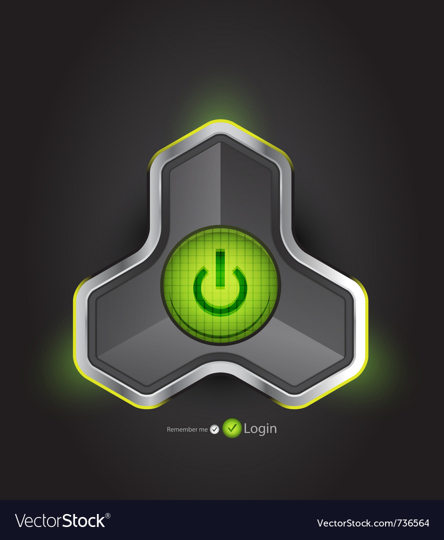 Futuristic power button Royalty Free Vector Image