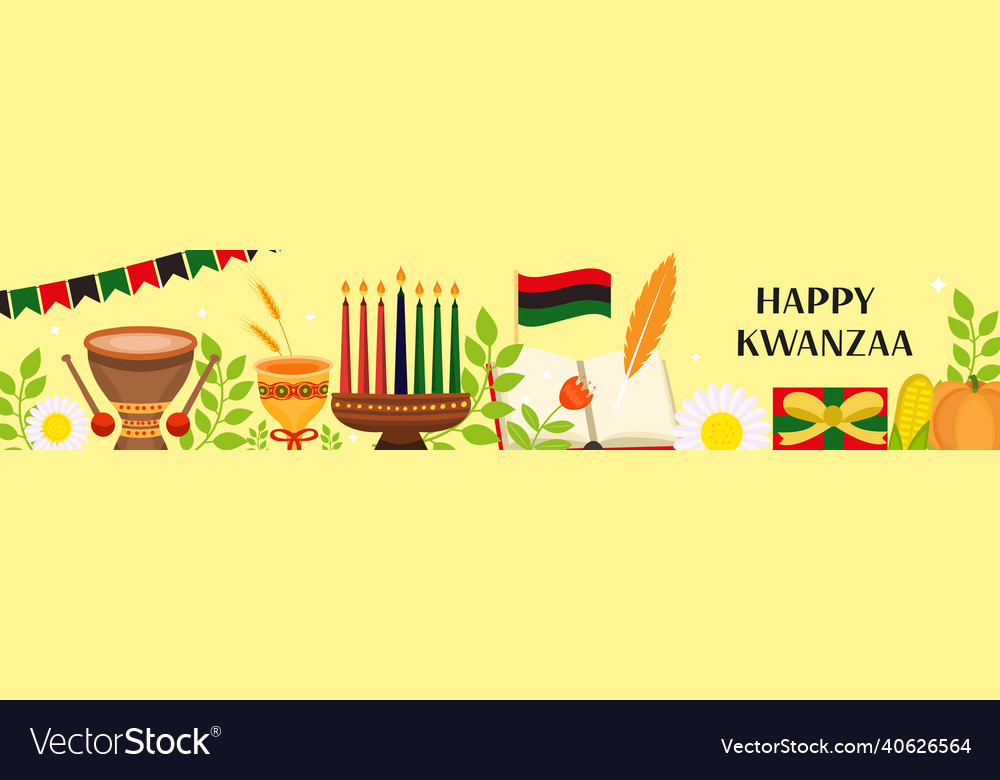 Happy kwanzaa banner african american holiday Vector Image