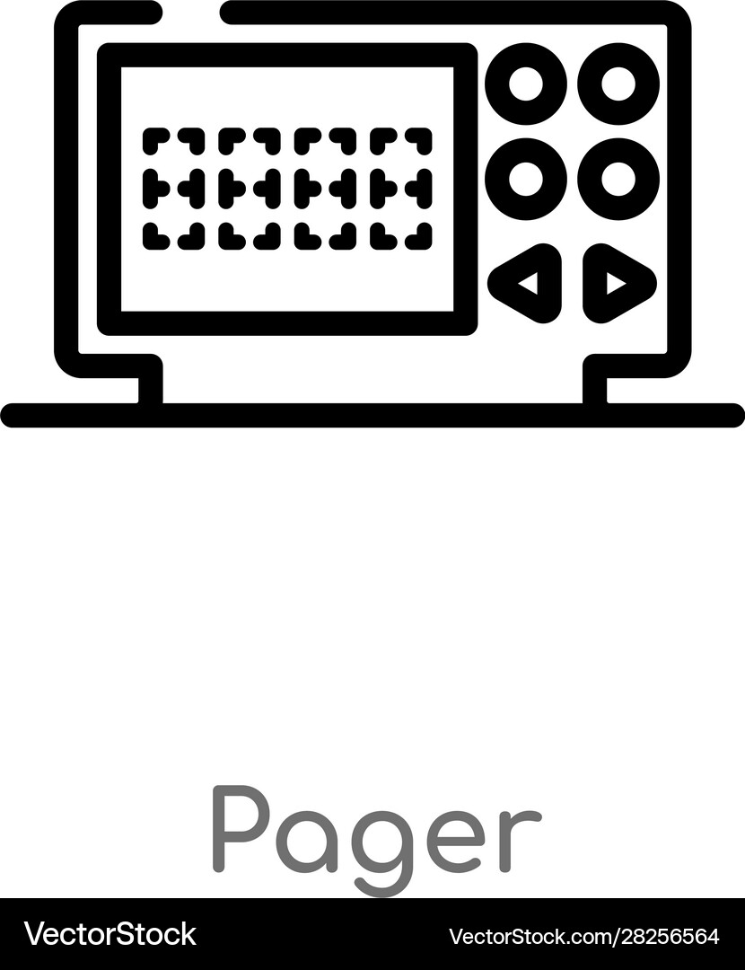 Outline pager icon isolated black simple line Vector Image