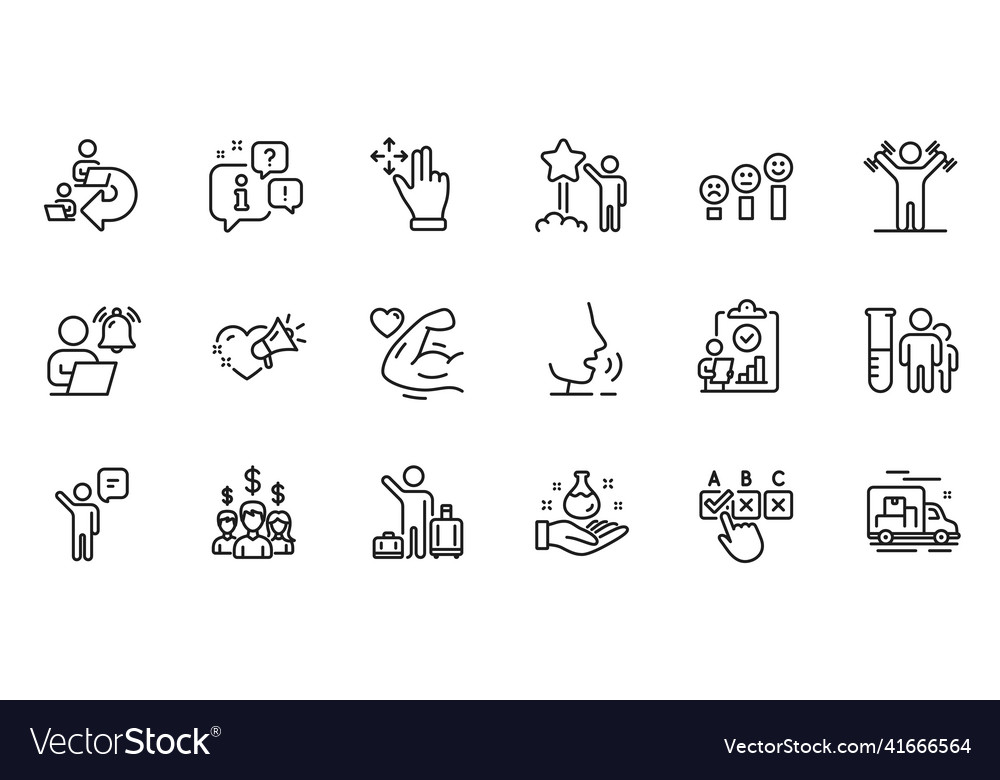 Outline set of move gesture correct checkbox Vector Image