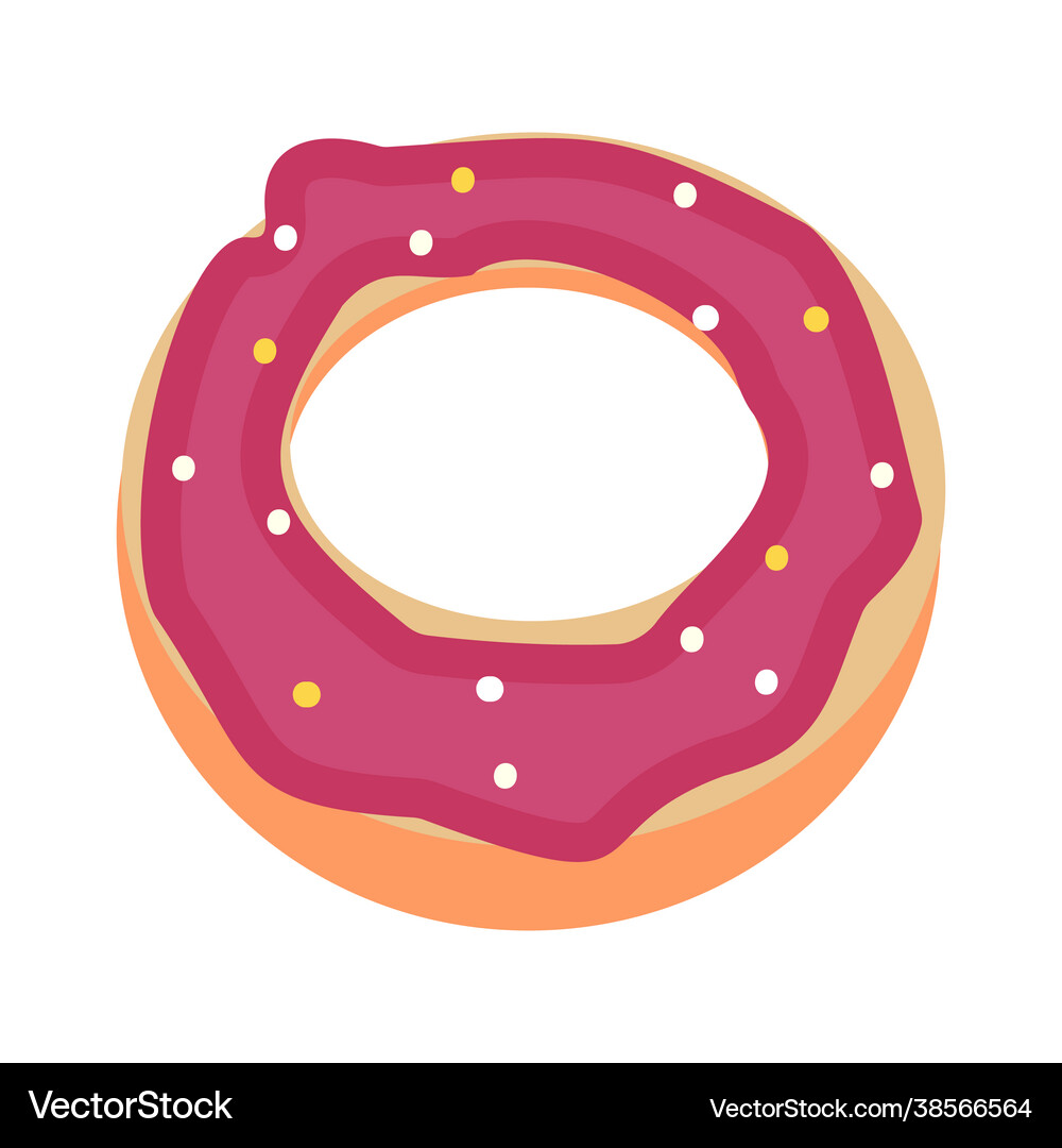 Realistic round donut on white background Vector Image