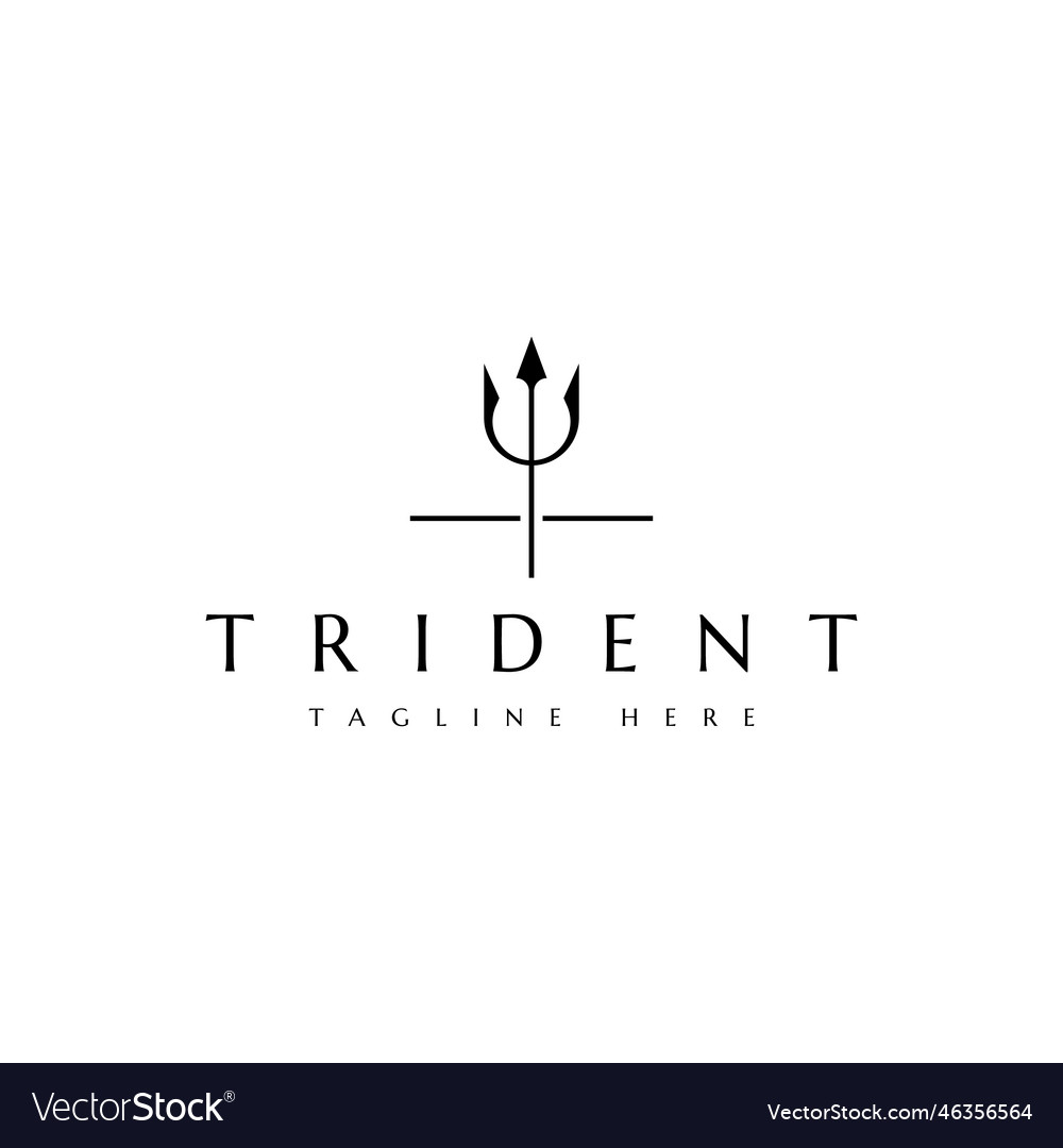 Stylized trident logo design Royalty Free Vector Image