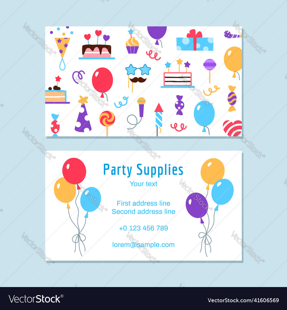 Party Supplies Business Card Template Royalty Free Vector party-supplies-business-card-template-royalty-free-vector